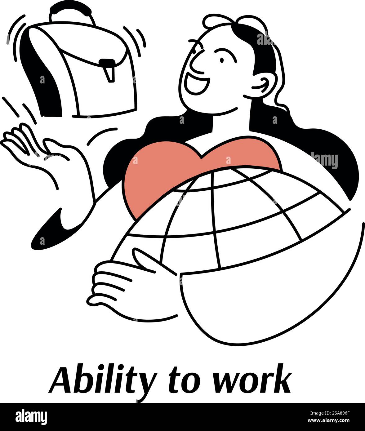 Illustration of the ability to work concept in a modern flat style ...