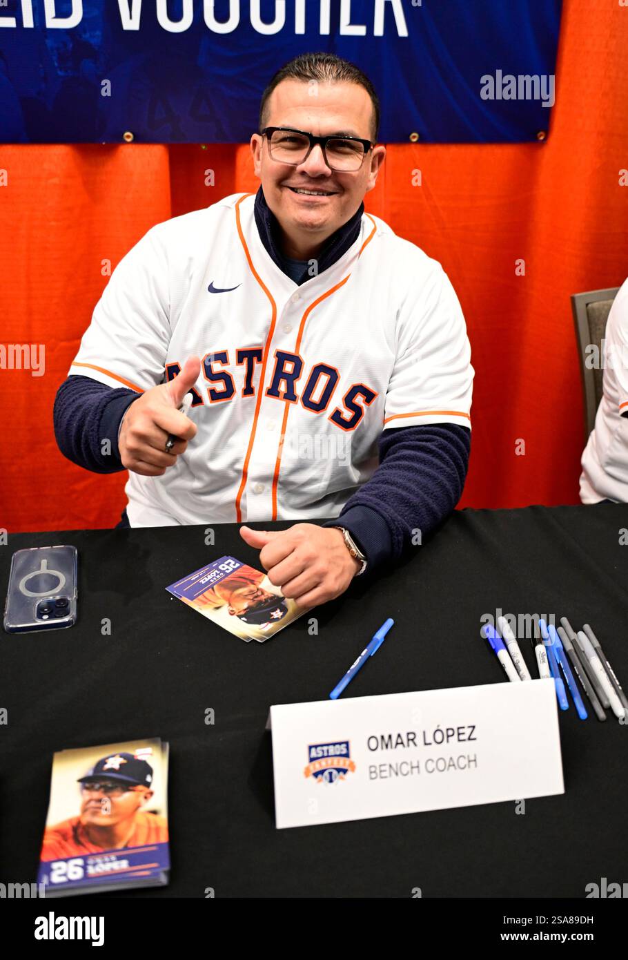 Houston, United States. 25th Jan, 2025. Houston Astros bench coach Omar ...