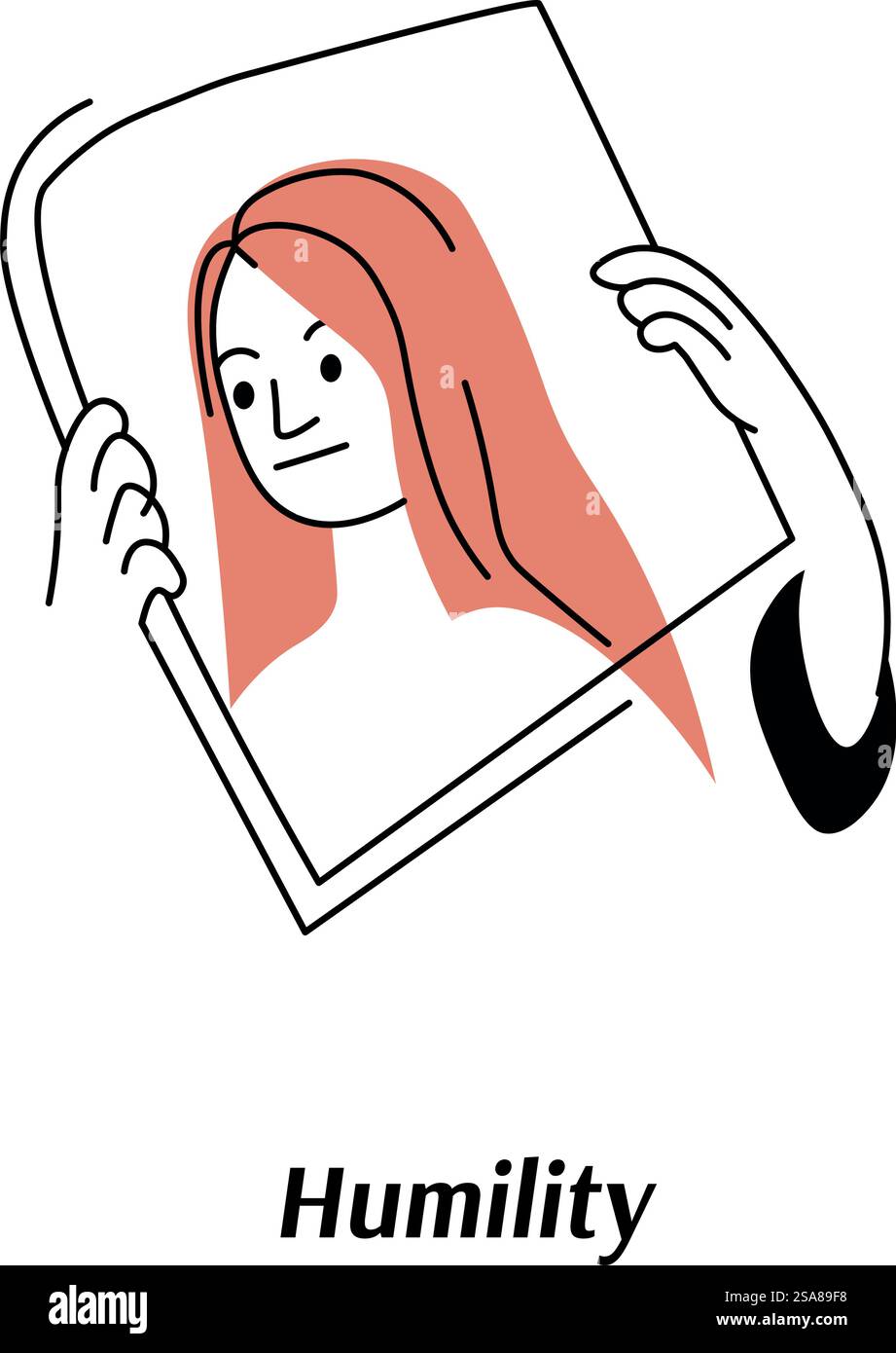 Illustration of humility concept in a modern flat style, vector ...