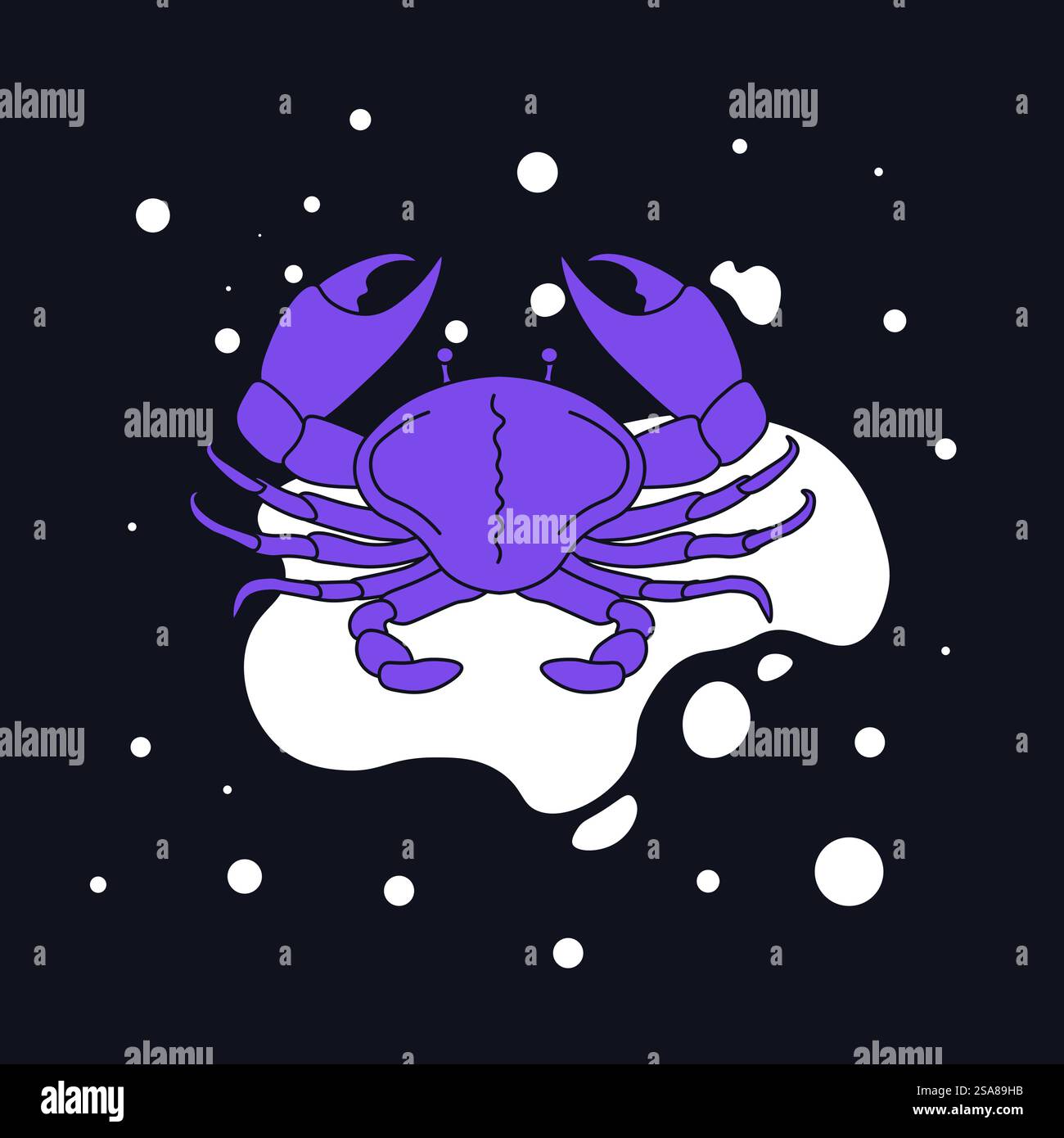 Cancer zodiac sign in a modern vector illustration style. Isolated on a ...