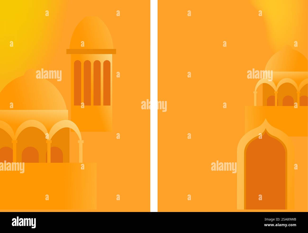 Vector illustration of traditional buildings with domes and arches ...