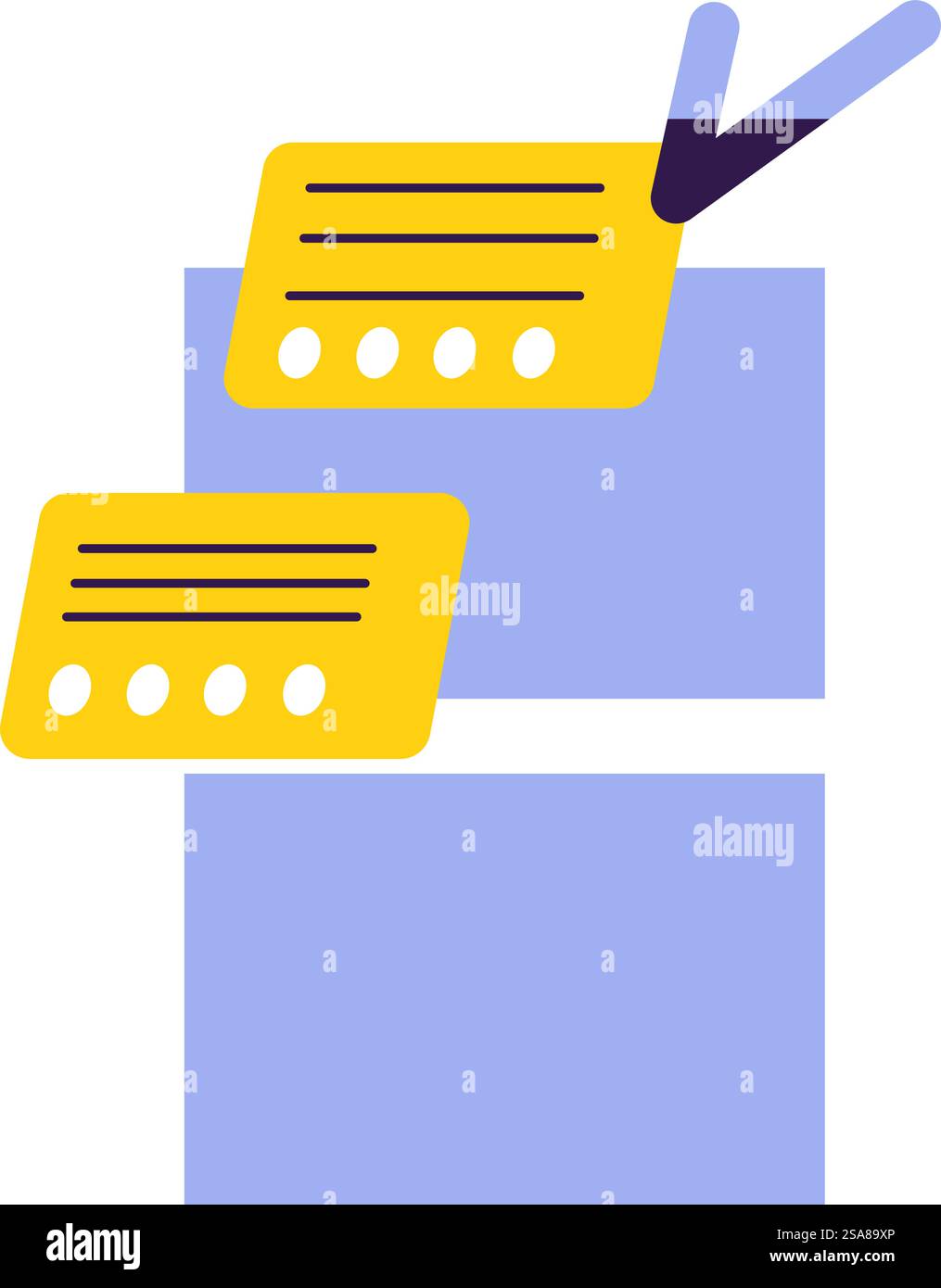 Vector illustration of a digital task management interface, isolated on ...