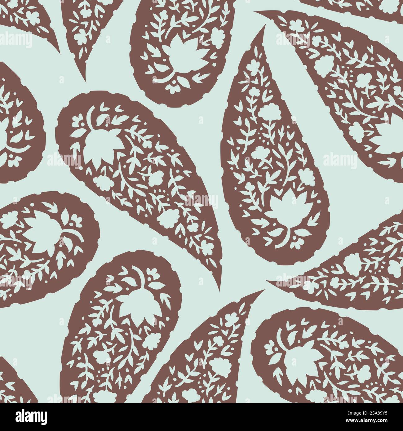 Elegant paisley floral pattern in soft pastel colors, seamlessly ...