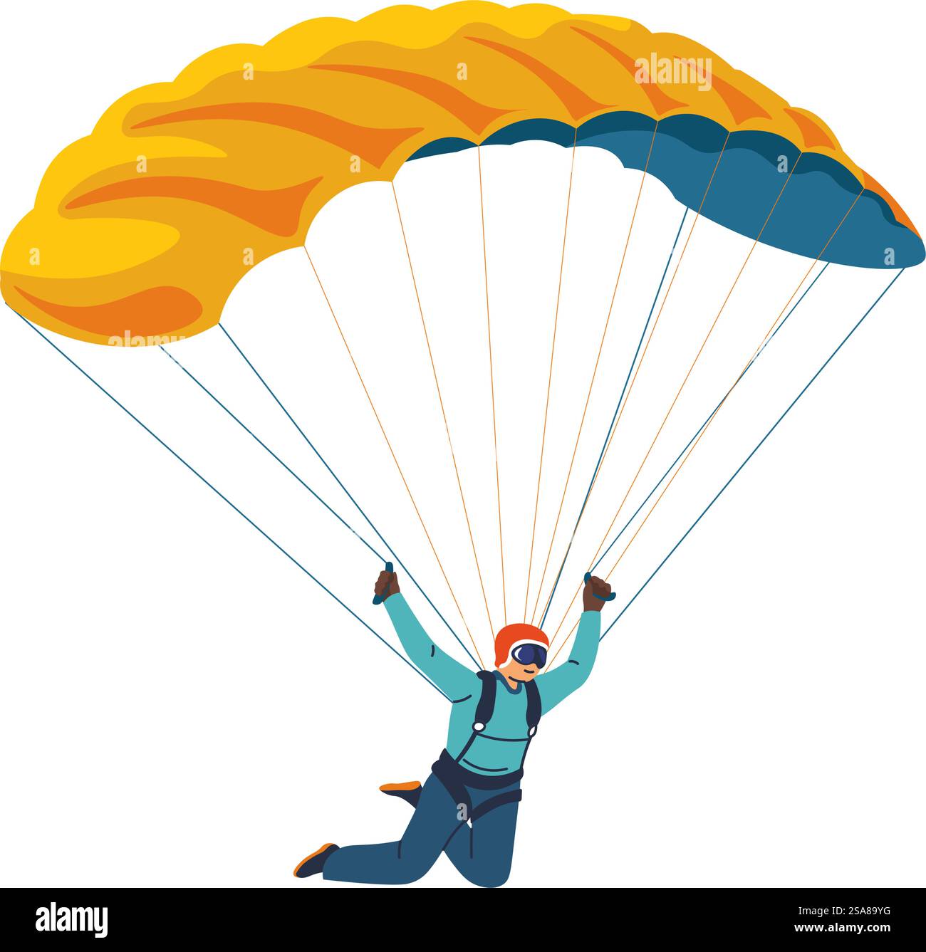 Yellow skydiver Stock Vector Images - Alamy