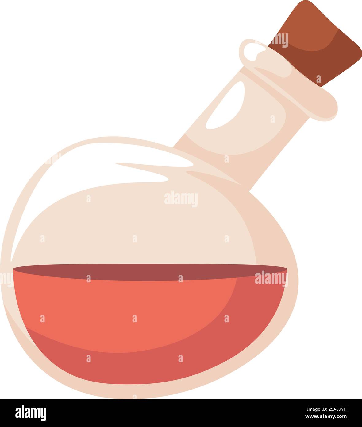 Vector illustration of a potion bottle filled with red liquid, isolated ...