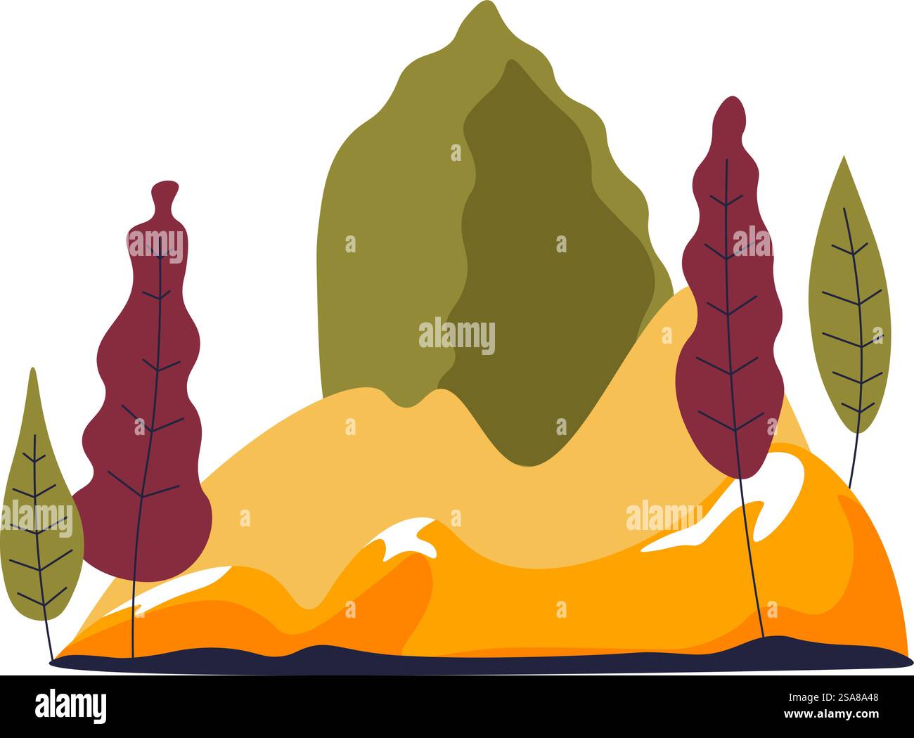 Natural landscape hills trees Cut Out Stock Images & Pictures - Alamy