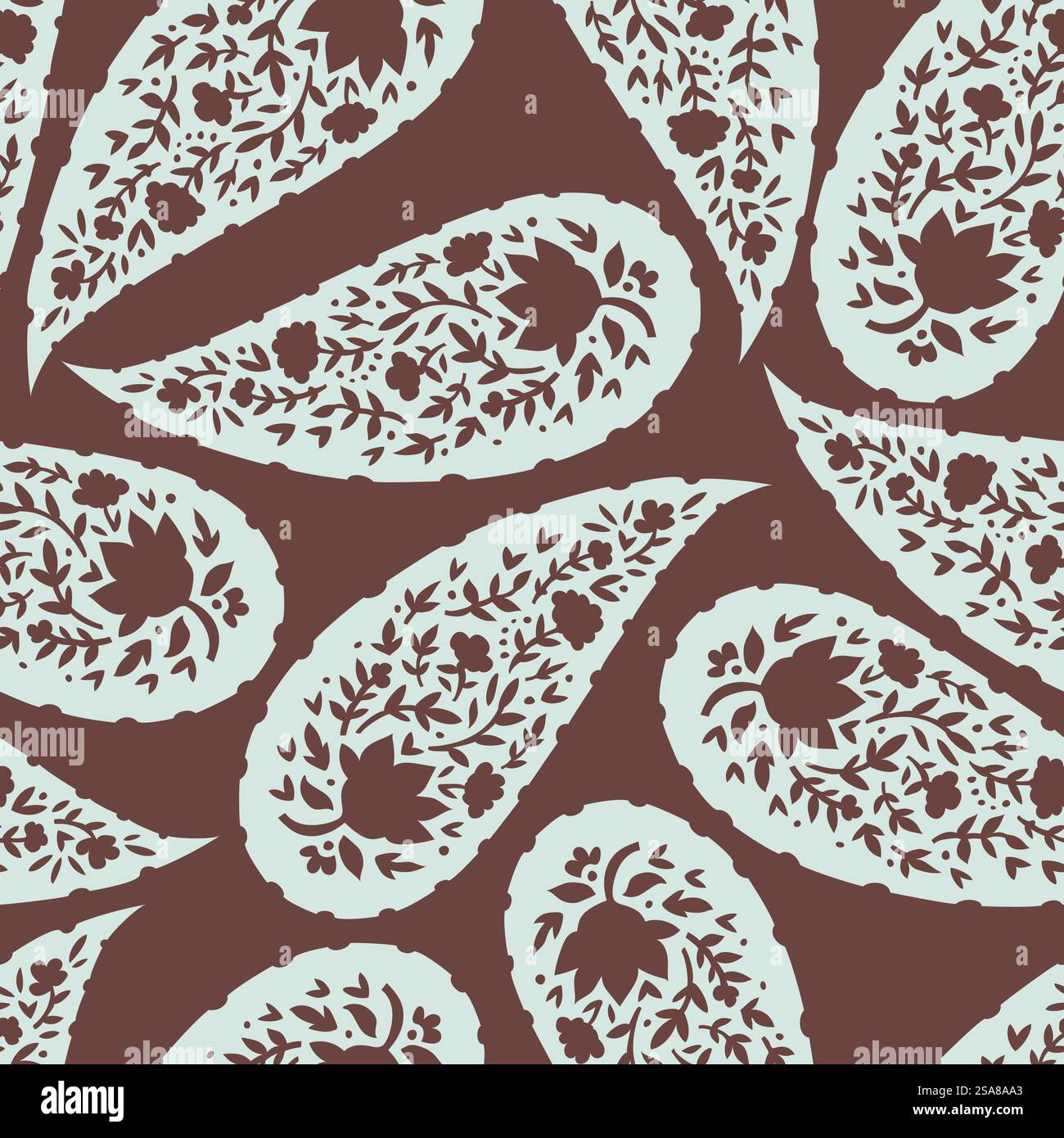 Floral elements pattern with various botanical details, seamlessly ...