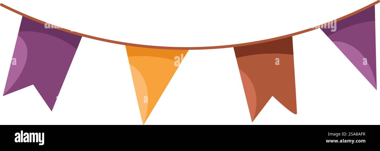 Illustration of Halloween pennant bunting in a flat cartoon style ...