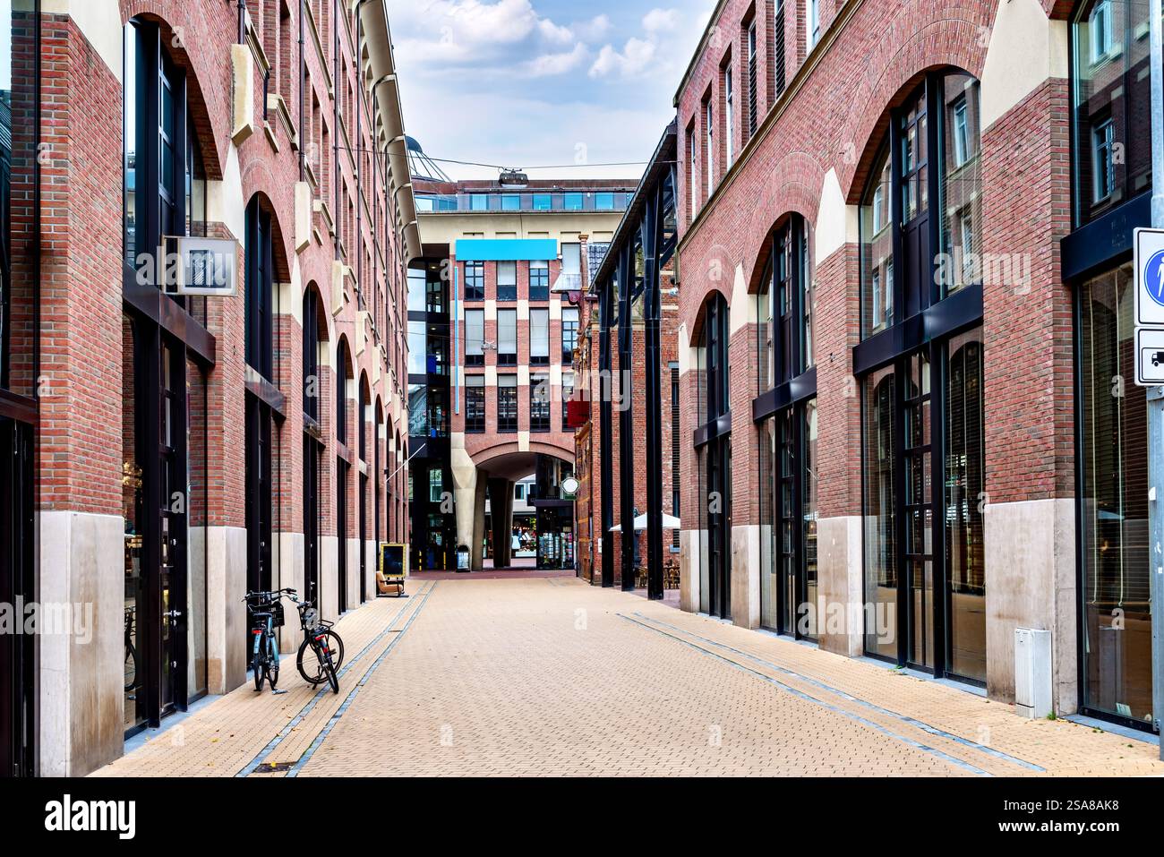 A perspective view of Waagstraat in Groningen, featuring modern brick ...