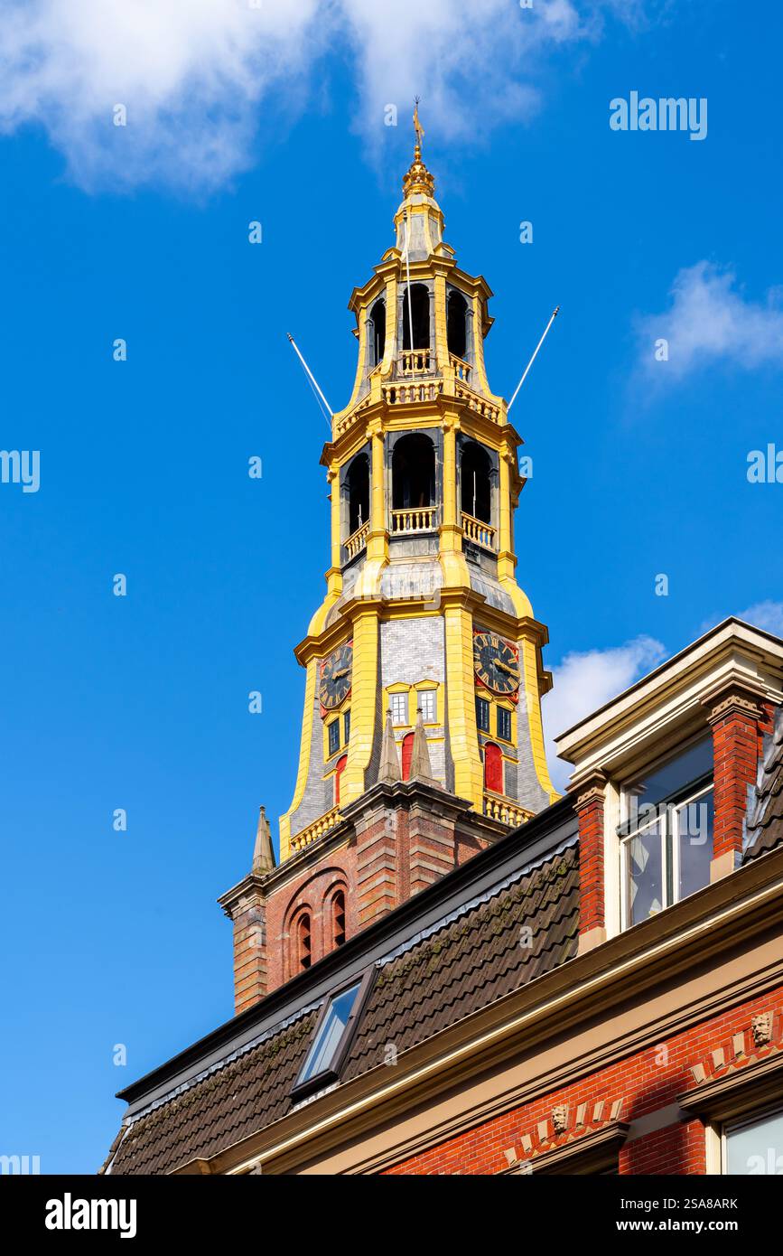 Tower of the church. Aa-kerk -A-kerk in the centre of Groningen is a ...