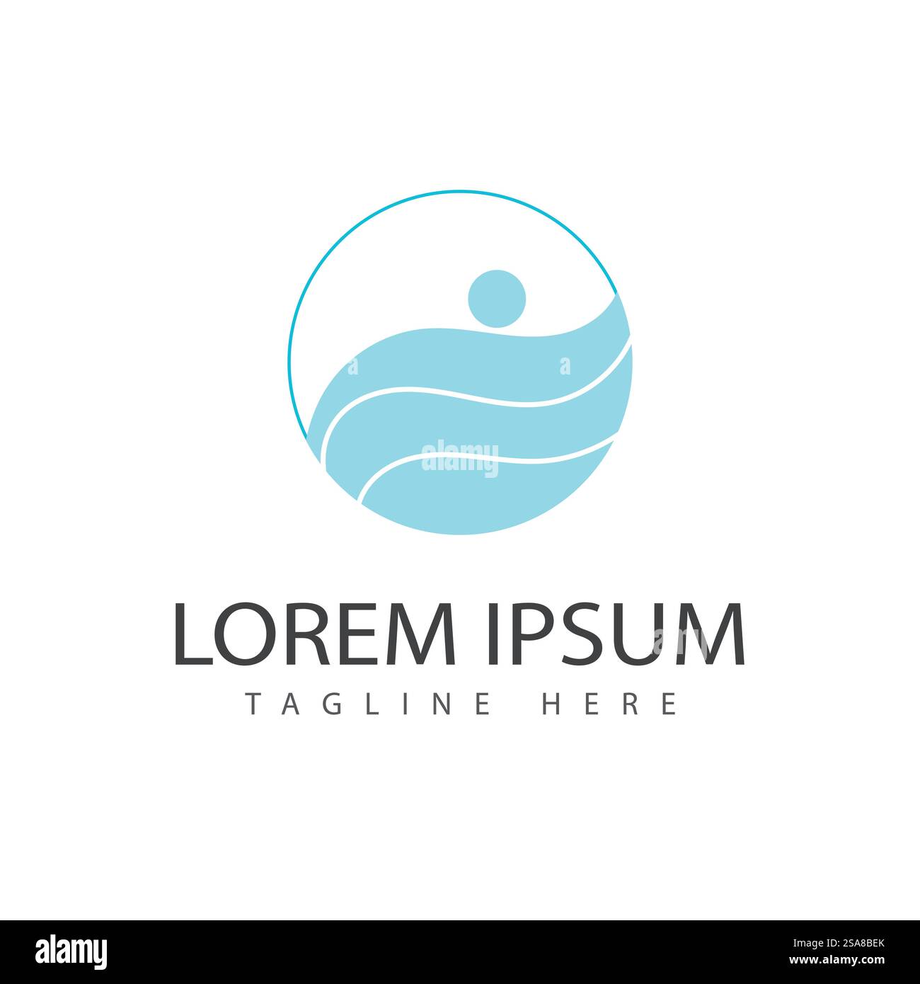 Blue wave logo vector Stock Vector Images - Alamy