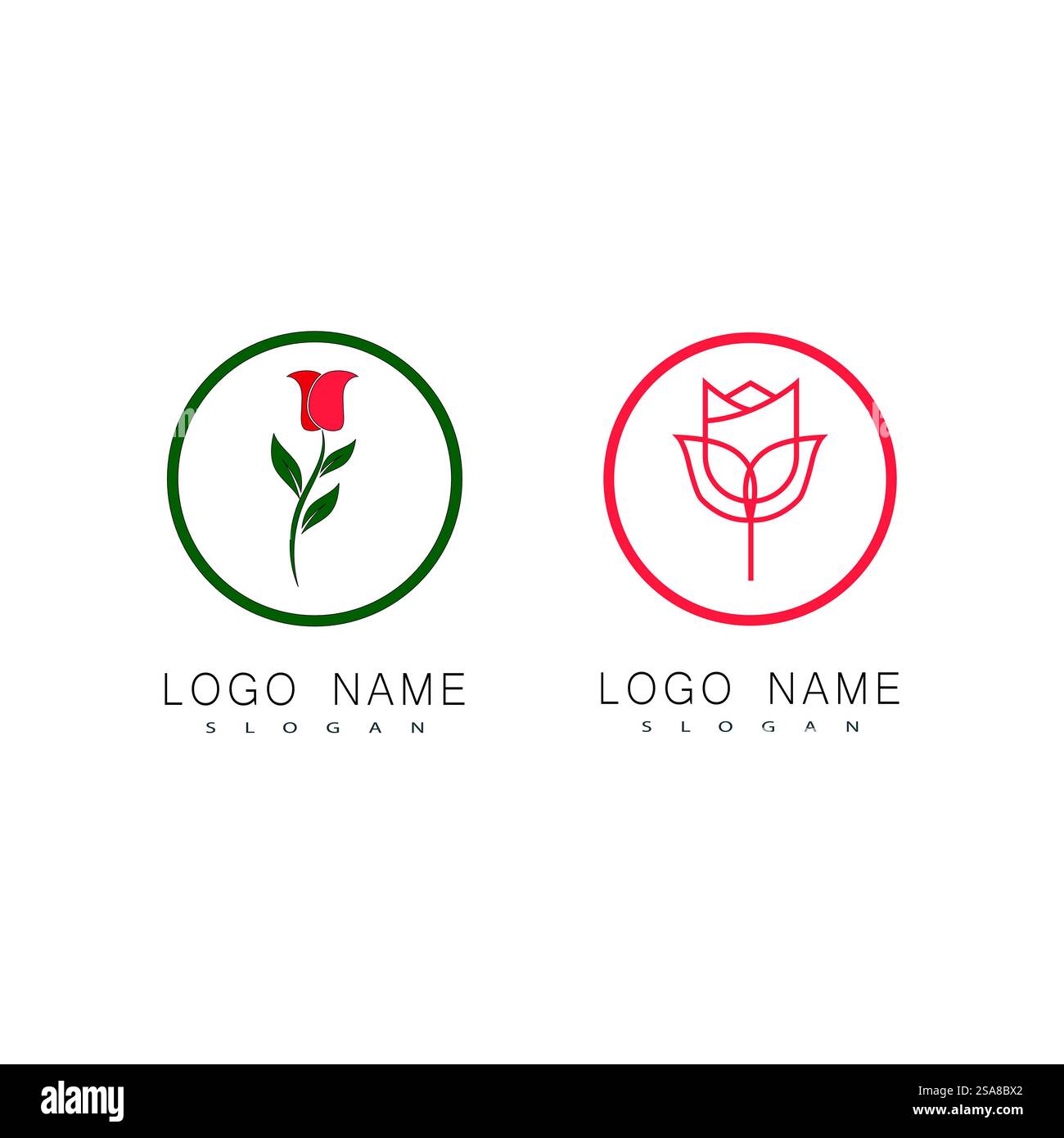 Single rose vector Cut Out Stock Images & Pictures - Alamy