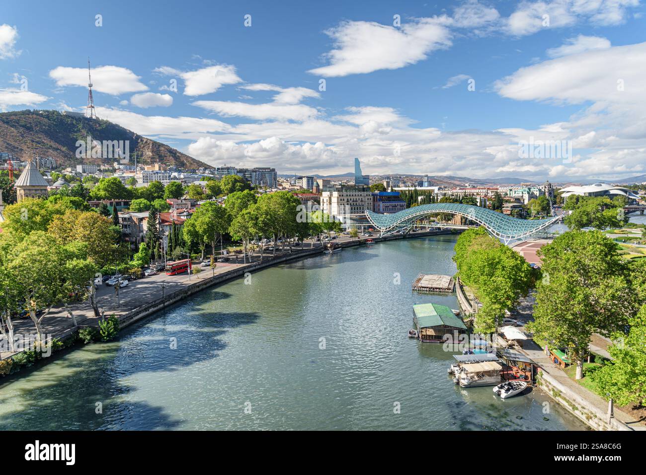 The Kura (Mtkvari) River in Old Town of Tbilisi, Georgia Stock Photo ...