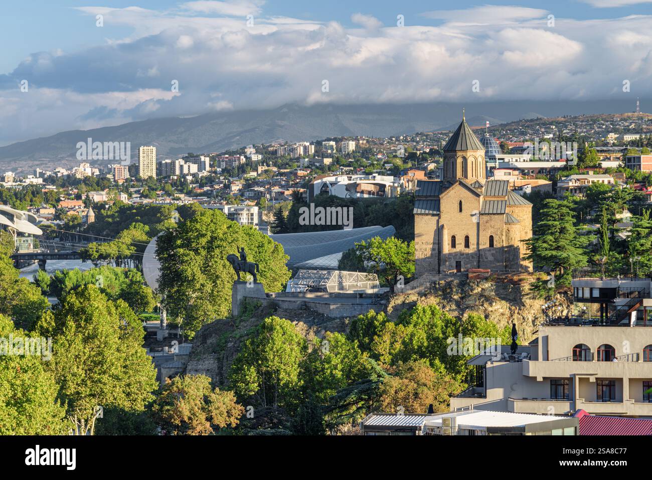 The Virgin Mary Assumption Church of Metekhi in Tbilisi, Georgia Stock ...