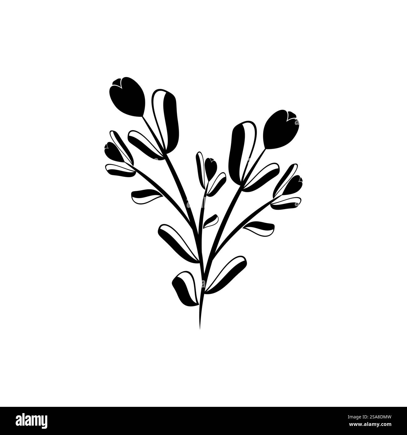 Flower vector art Black and White Stock Photos & Images - Alamy