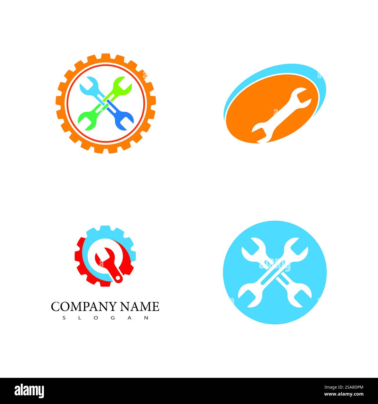 Wrench logo vector flat symbol design Stock Vector Image & Art - Alamy