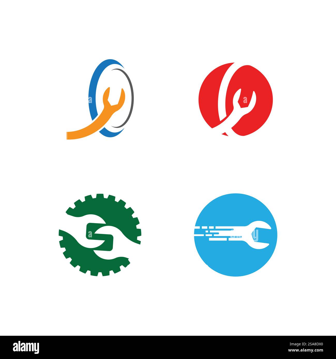 Wrench black flat symbol Stock Vector Images - Alamy