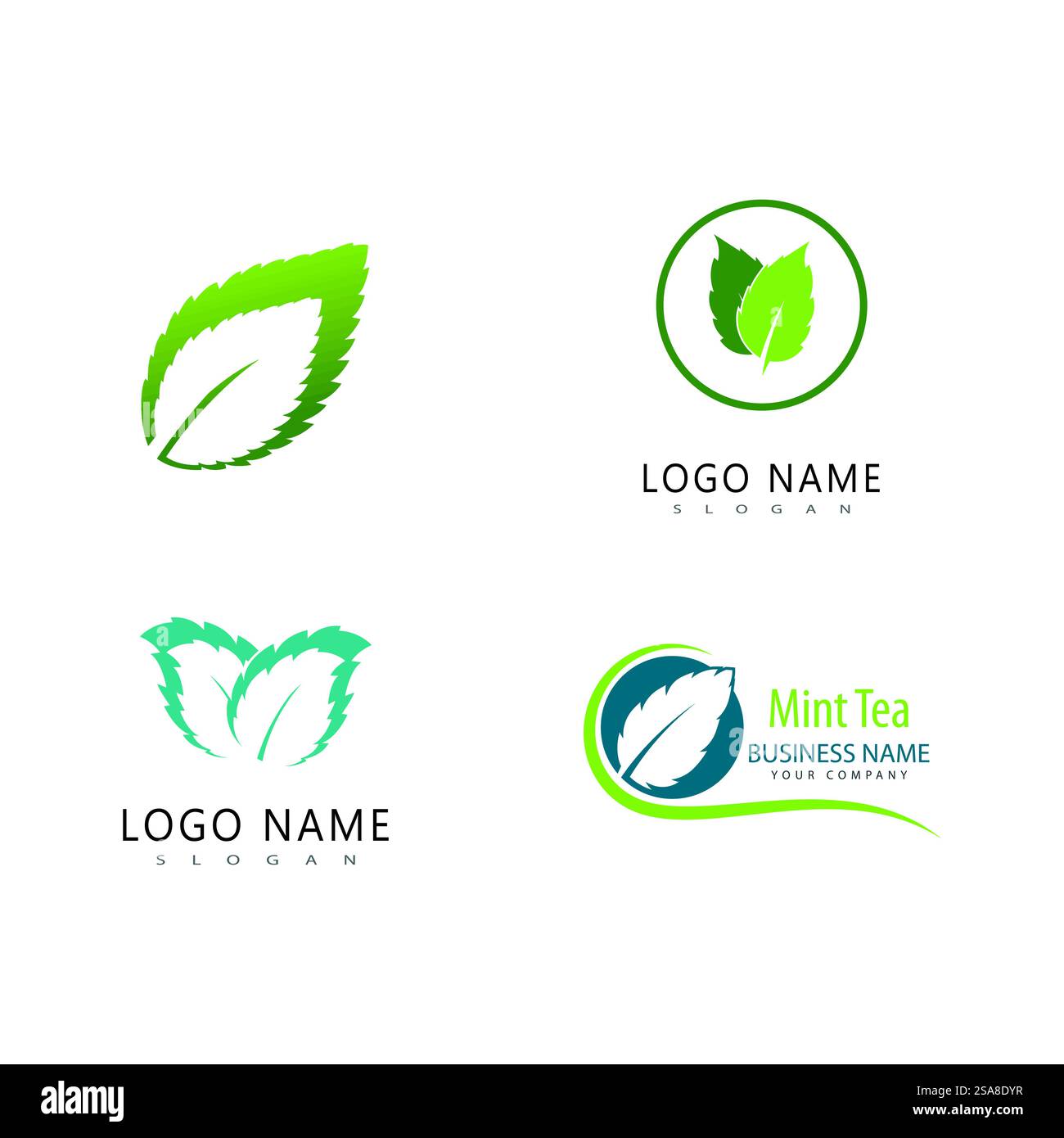 Mint leaf logo vector template symbol design Stock Vector Image & Art ...