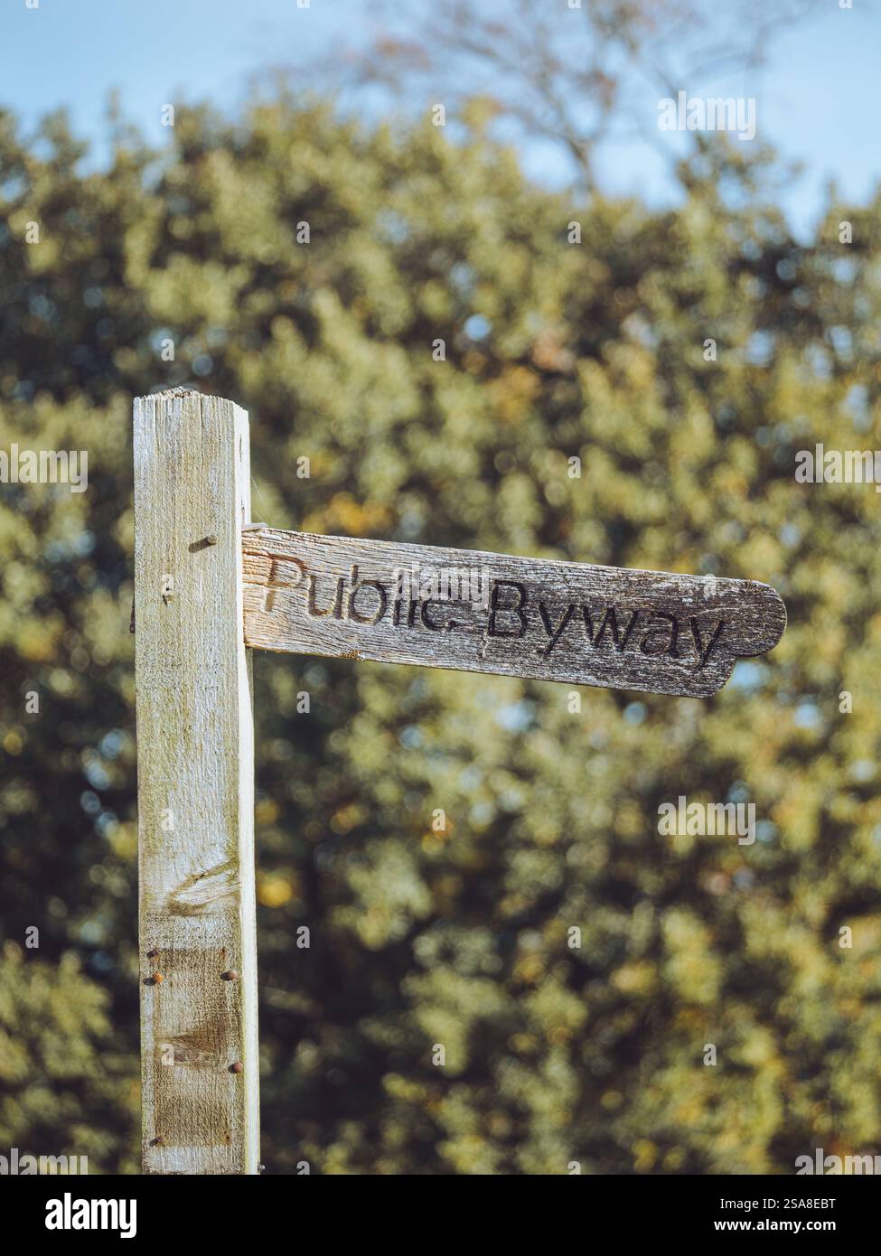 A single public bridal way fingerpost sign Stock Photo - Alamy