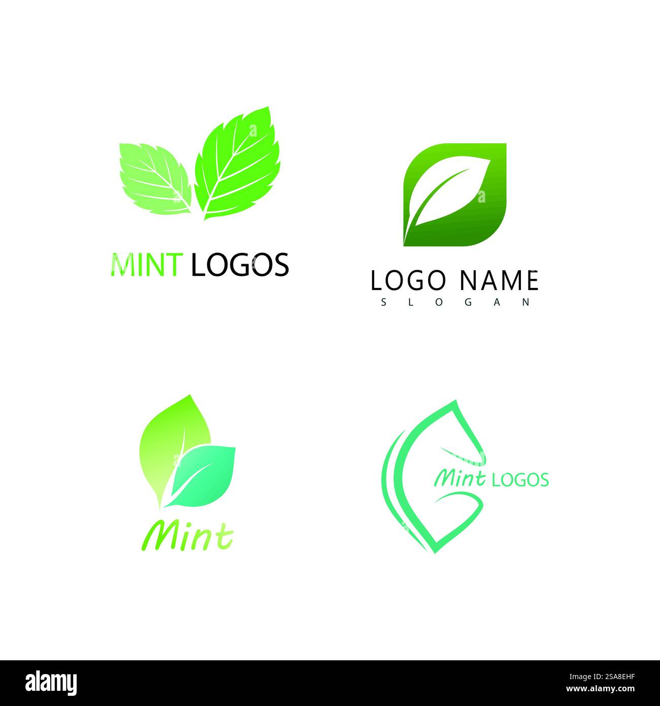Mint leaf logo vector element template and symbol Stock Vector Image ...