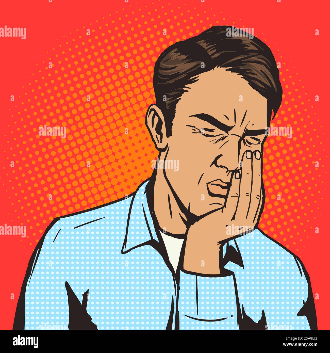 Man with toothache retro hi-res stock photography and images - Alamy