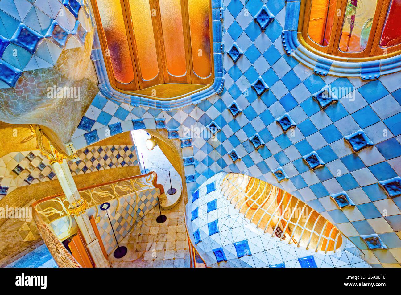 Interior and inner chambers Gaudi's creation- House Casa Batllo. Spain ...