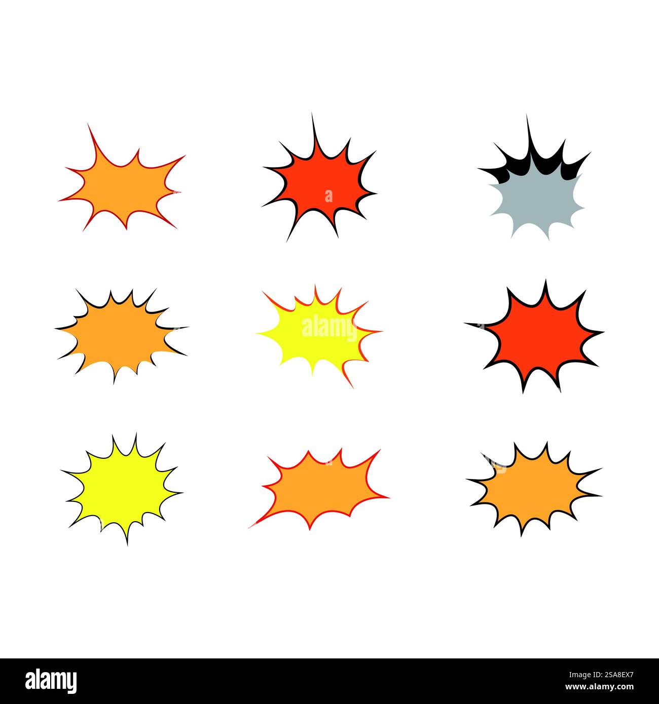 Comic explosion speech bubble vector shapes Stock Vector Image & Art ...