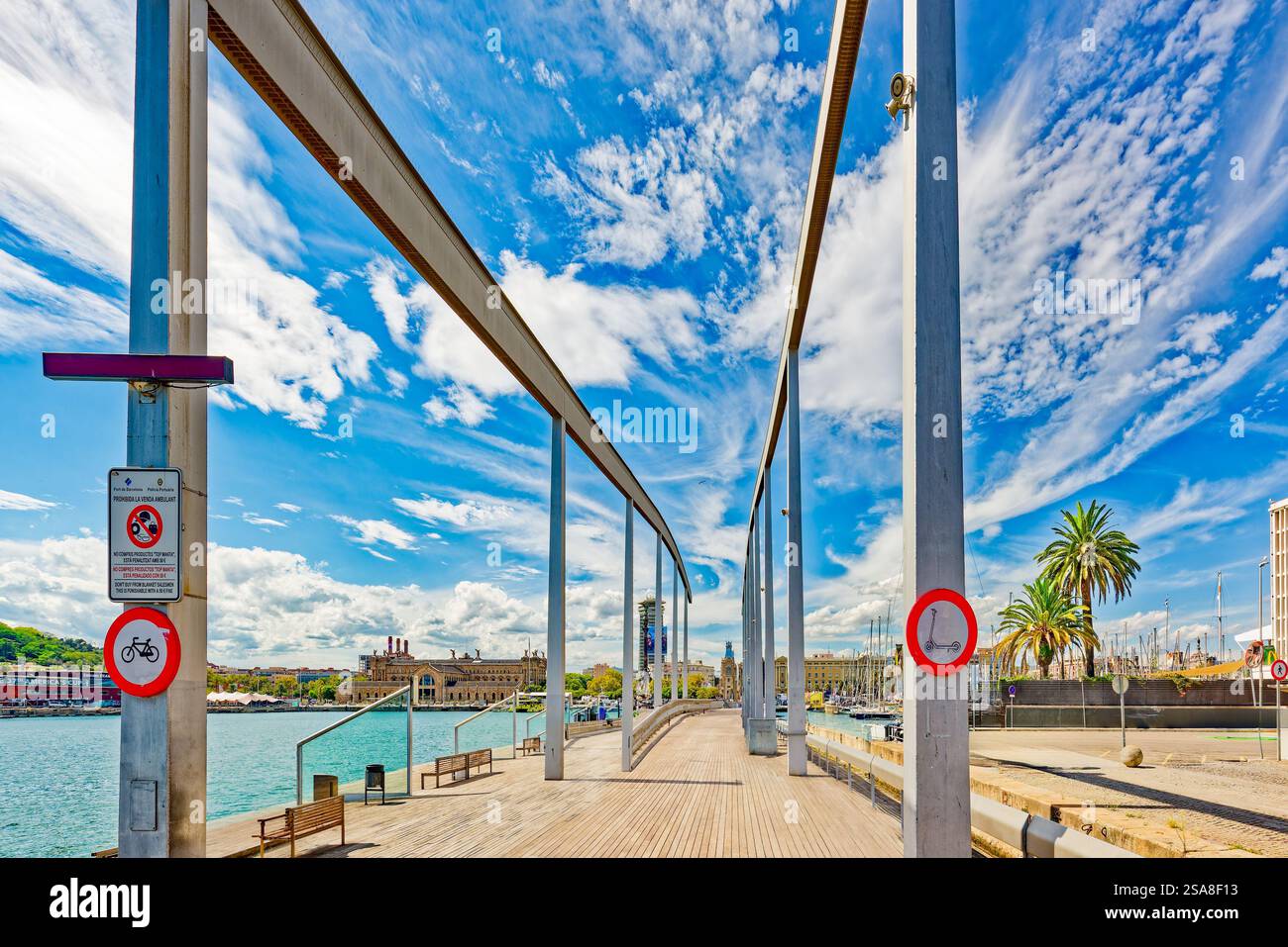 Barcelona. Seaport and Yacht parking at the pier. Spain Stock Photo - Alamy