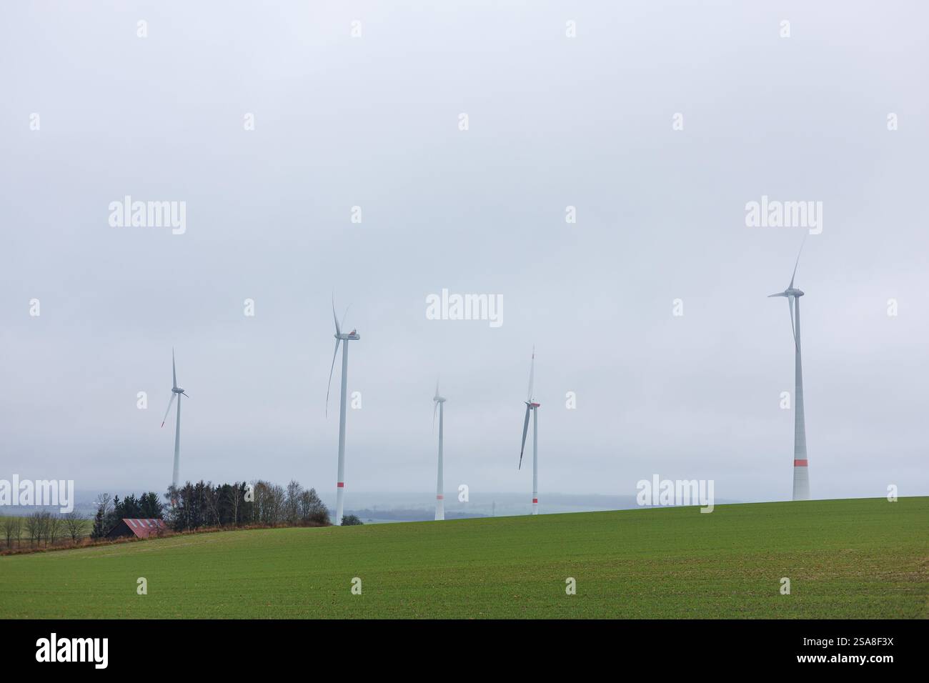 Large windmills in a field that produce energy. Windmill energy ...