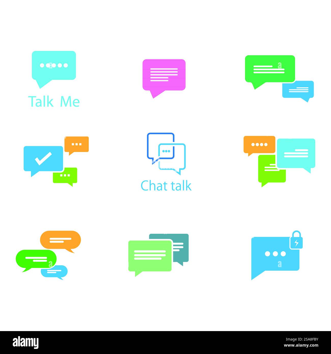 Chat talk pixel perfect logo vector symbol Stock Vector Image & Art - Alamy