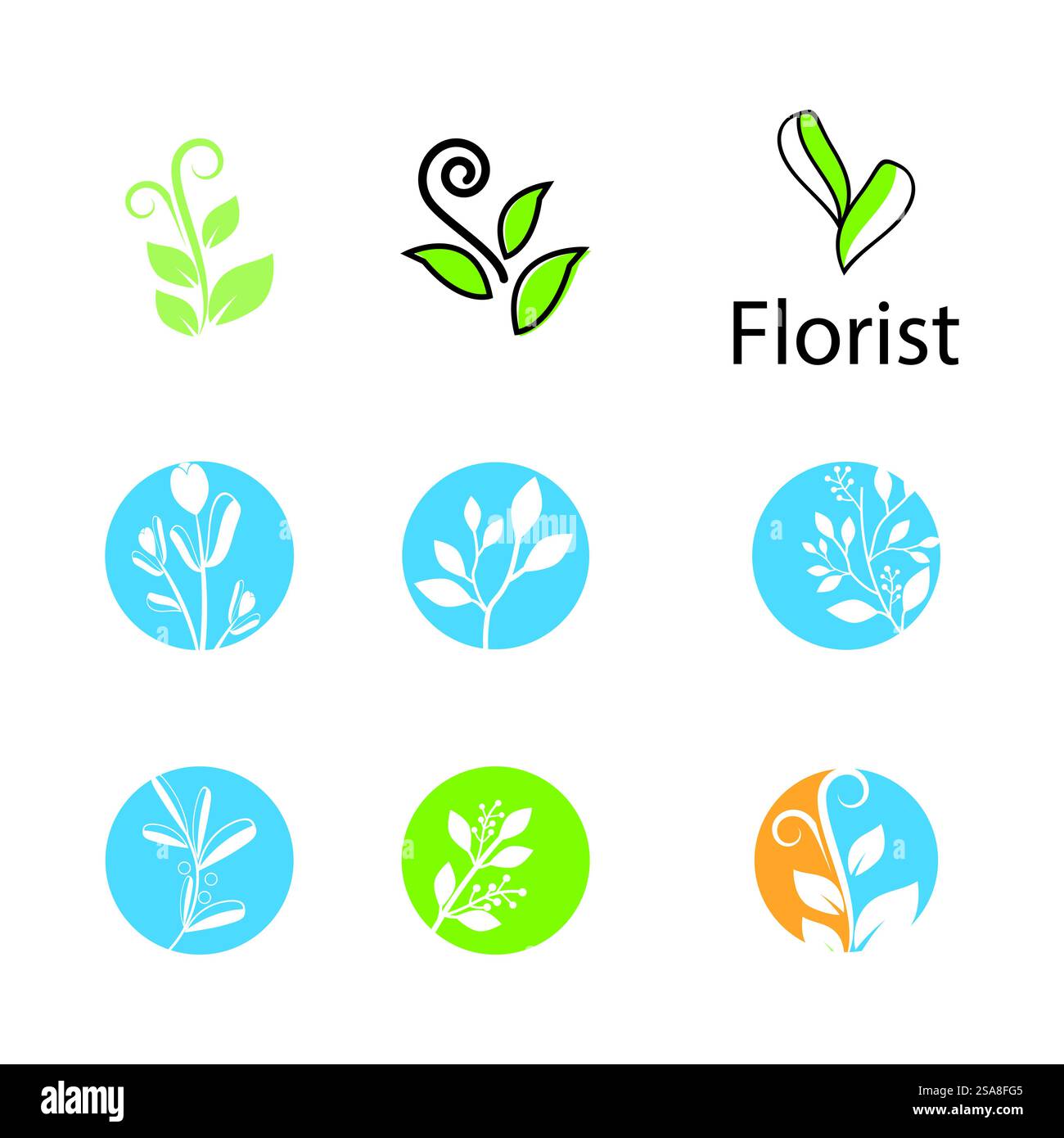 Flower logo template brand Stock Vector Images - Alamy