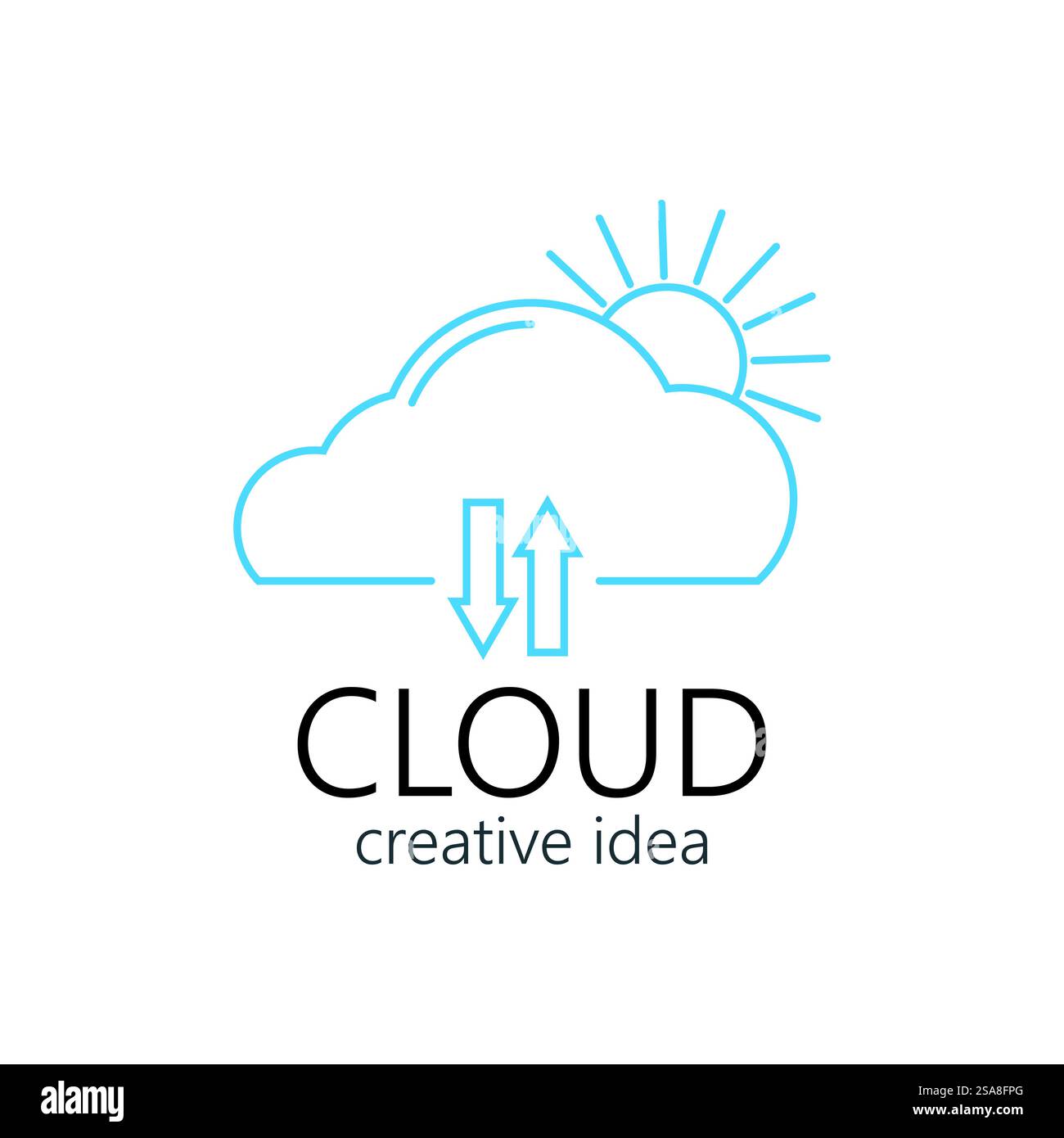 Flat cloud upload icon Cut Out Stock Images & Pictures - Alamy