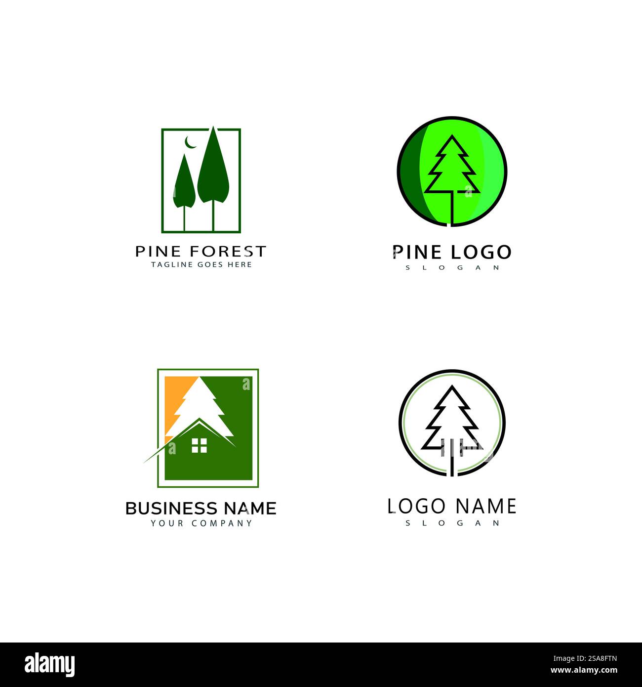 Christmas tree vector design Cut Out Stock Images & Pictures - Alamy