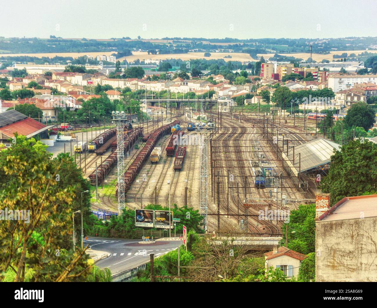 Elevated View of Angouleme Railway Station: A Bustling Transportation ...