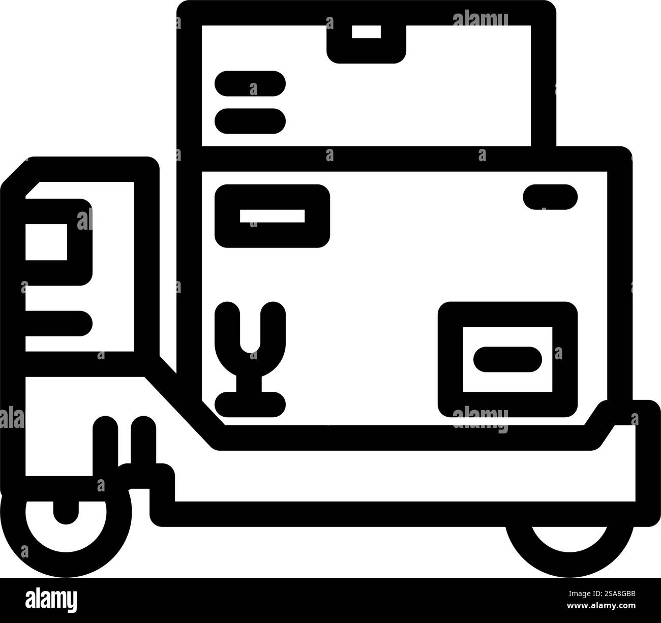 package loading autonomous delivery line icon vector. package loading ...