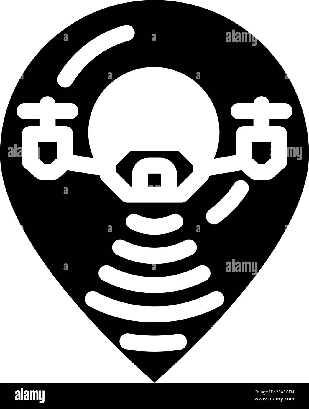 gps navigation autonomous delivery glyph icon vector. gps navigation ...