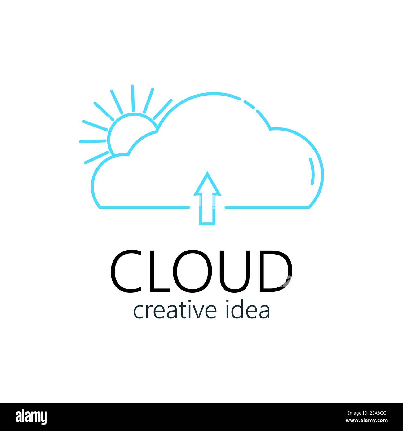 Simple cloud logo vector hi-res stock photography and images - Alamy