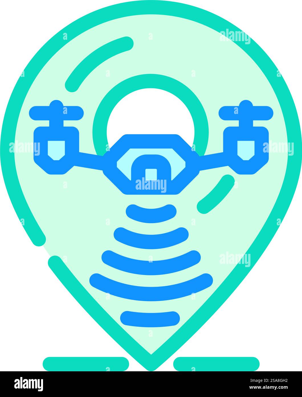 gps navigation autonomous delivery color icon vector. gps navigation ...