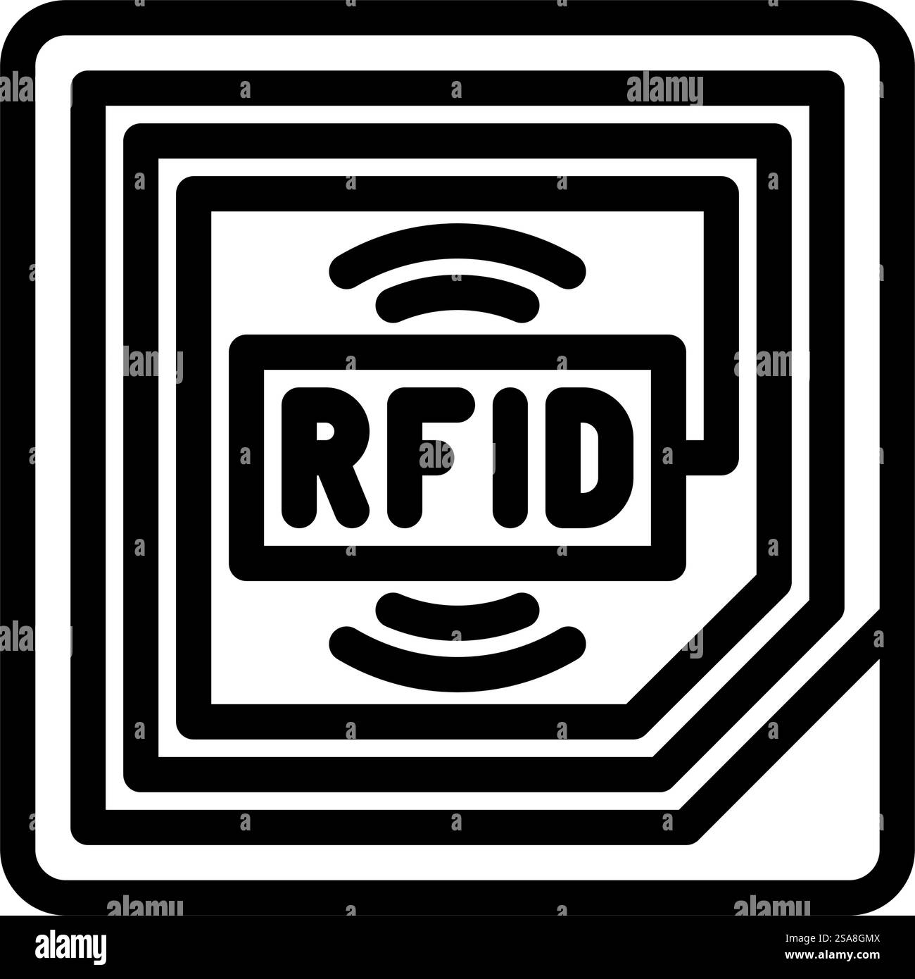 rfid tracking autonomous delivery line icon vector. rfid tracking ...