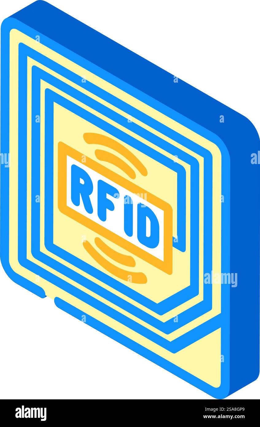 rfid tracking autonomous delivery isometric icon vector. rfid tracking autonomous delivery sign ...