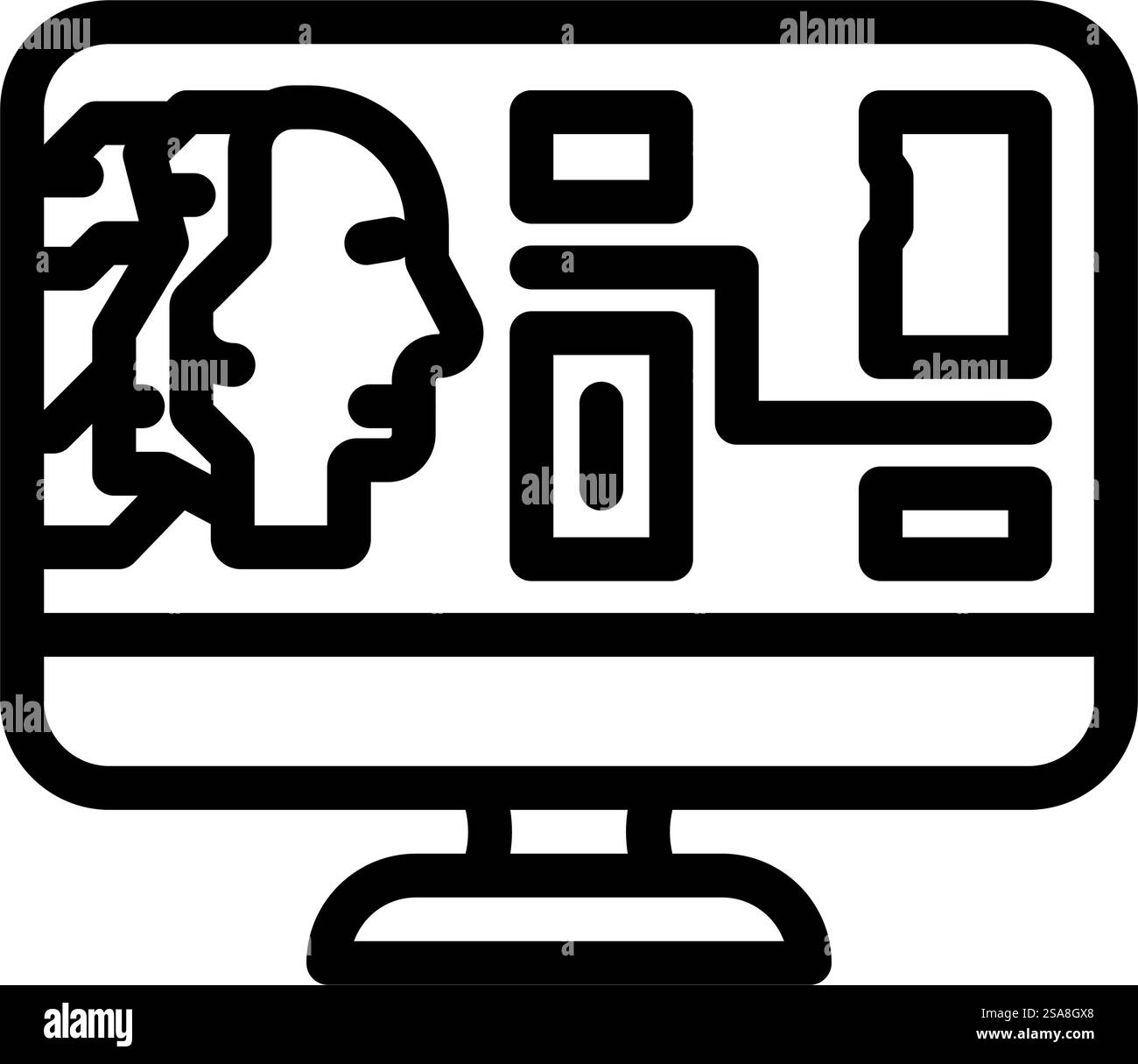 ai routing autonomous delivery line icon vector. ai routing autonomous ...
