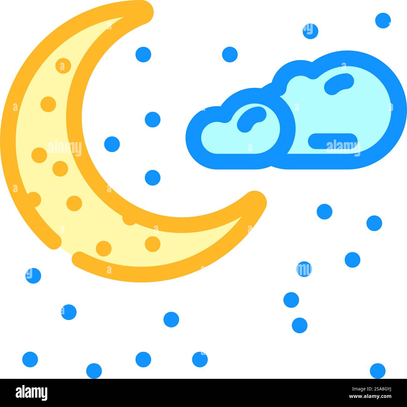 moon and stars sleep night color icon vector. moon and stars sleep ...