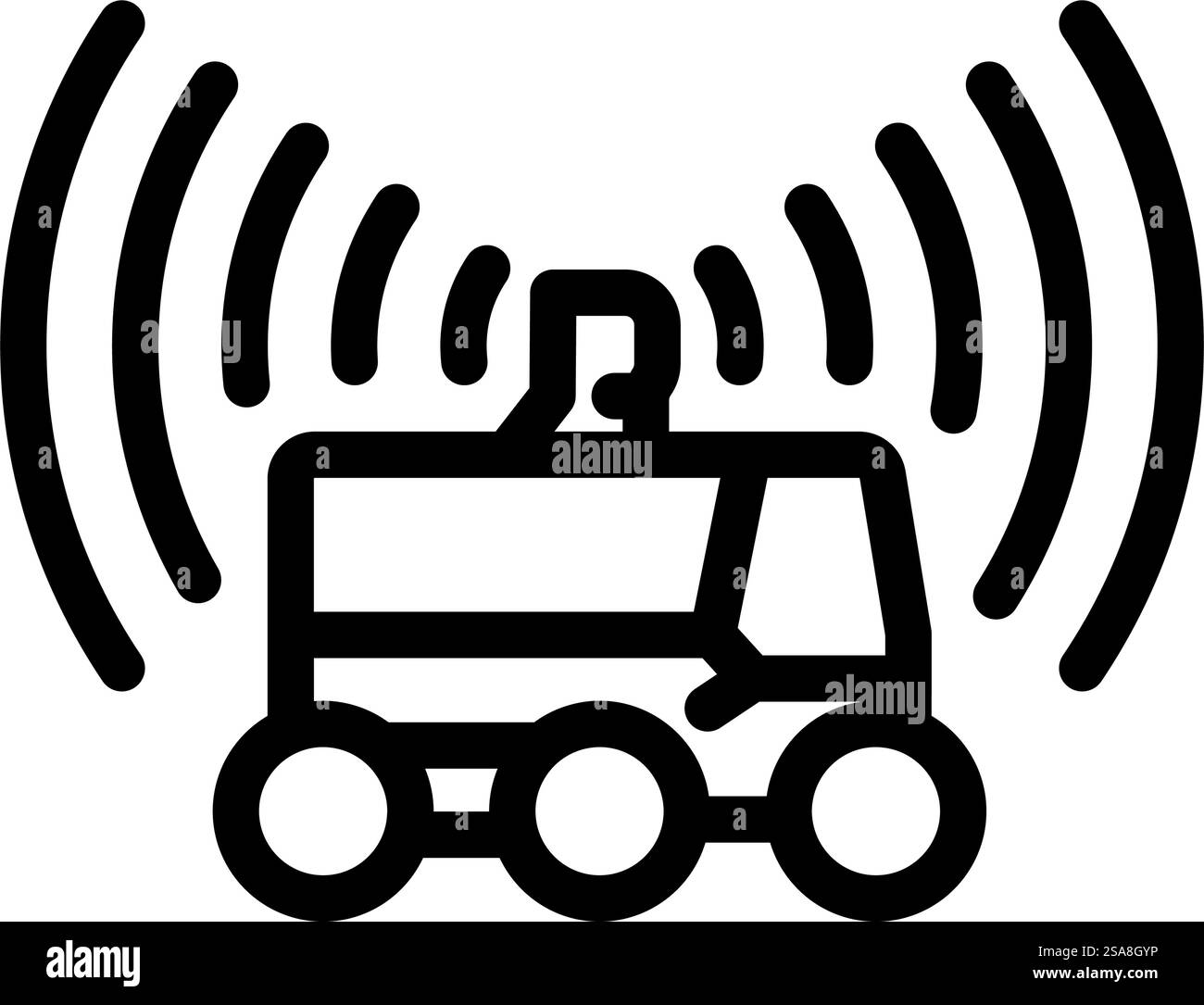lidar sensors autonomous delivery line icon vector. lidar sensors ...