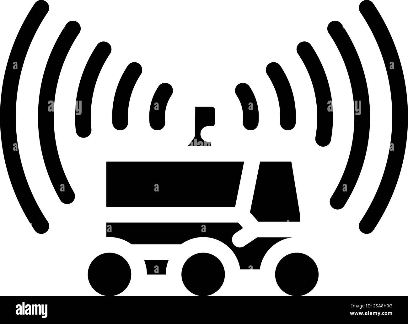 lidar sensors autonomous delivery glyph icon vector. lidar sensors ...