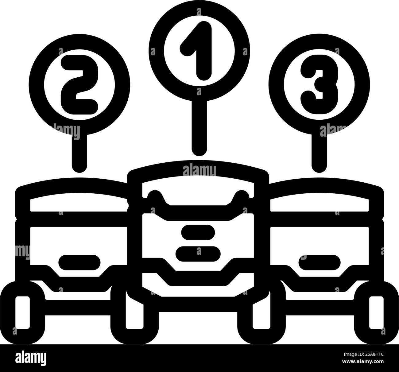 robot fleet autonomous delivery line icon vector. robot fleet ...