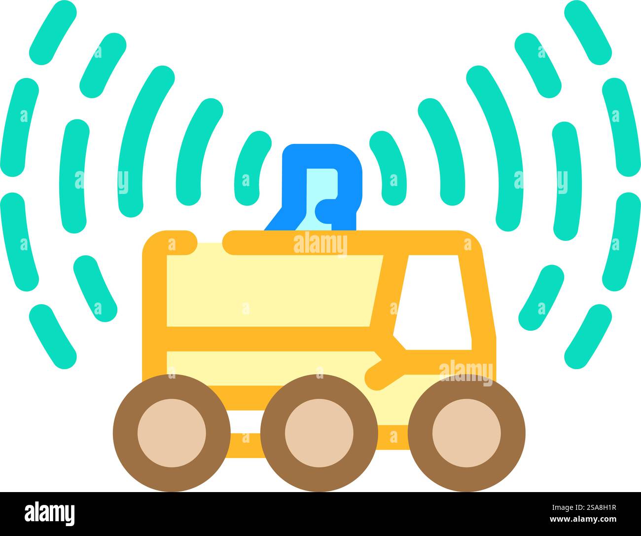 lidar sensors autonomous delivery color icon vector. lidar sensors ...