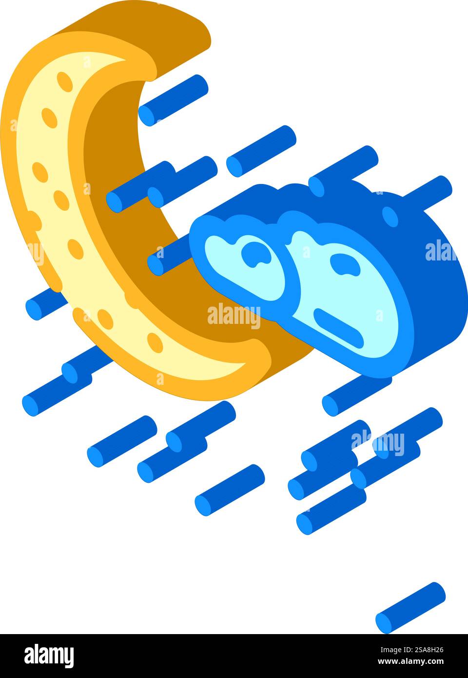moon and stars sleep night isometric icon vector. moon and stars sleep ...