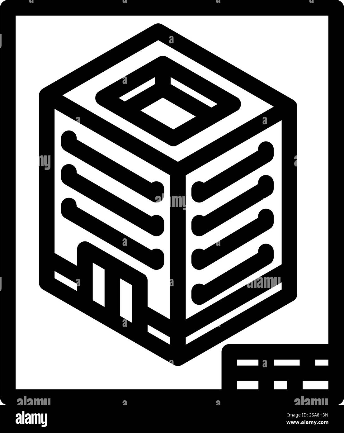 isometric view architectural drafter line icon vector. isometric view ...