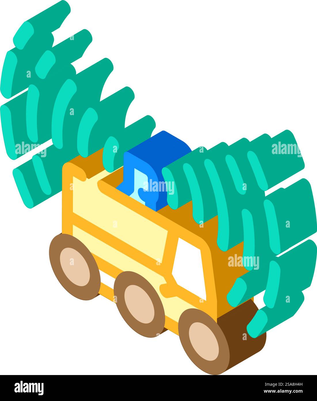lidar sensors autonomous delivery isometric icon vector. lidar sensors ...