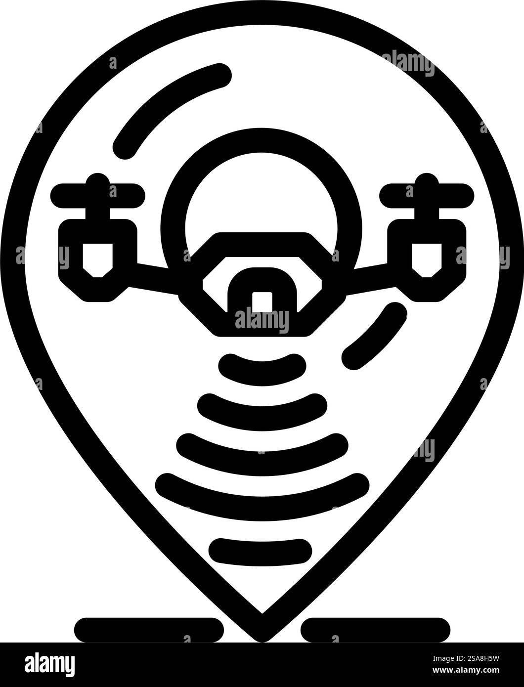 gps navigation autonomous delivery line icon vector. gps navigation ...